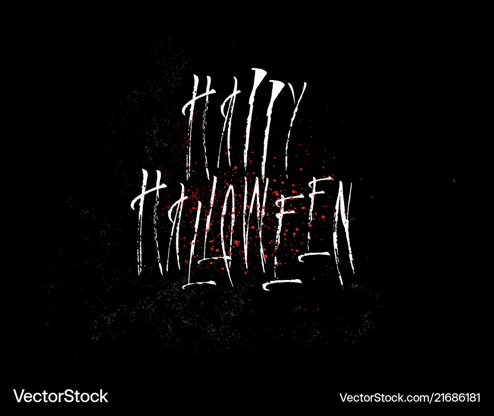 Happy halloween hand drawn sign Royalty Free Vector Image