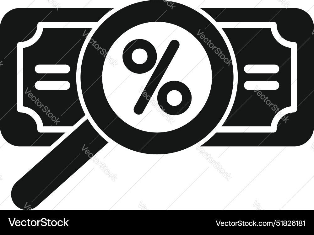 Magnifying glass analyzing percentage symbol Vector Image