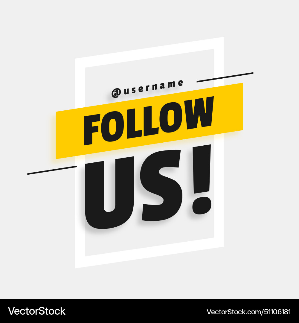 Modern style follow us template for social media Vector Image