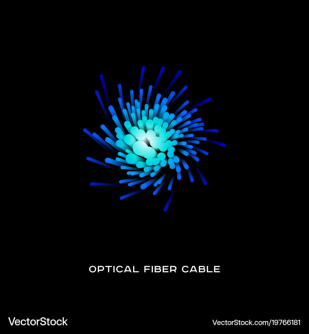 Optical fiber cable logo Royalty Free Vector Image