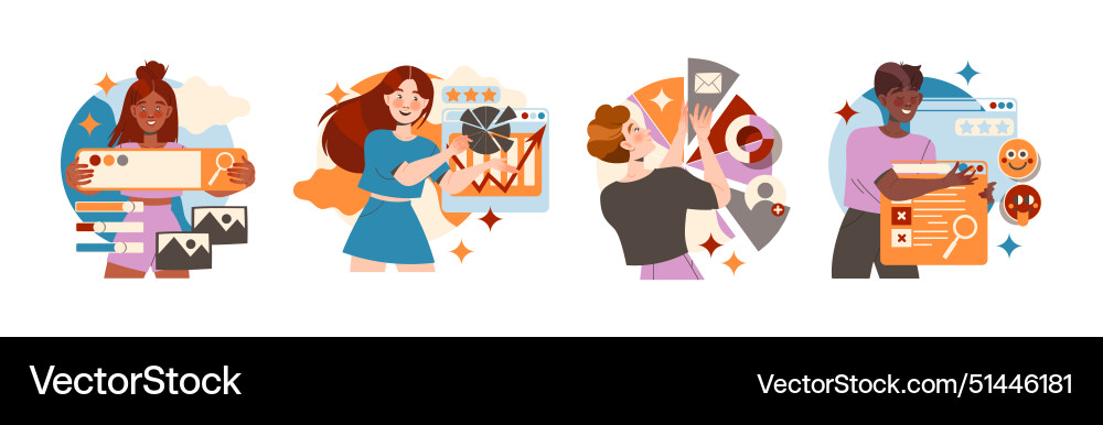 People character working with information Vector Image