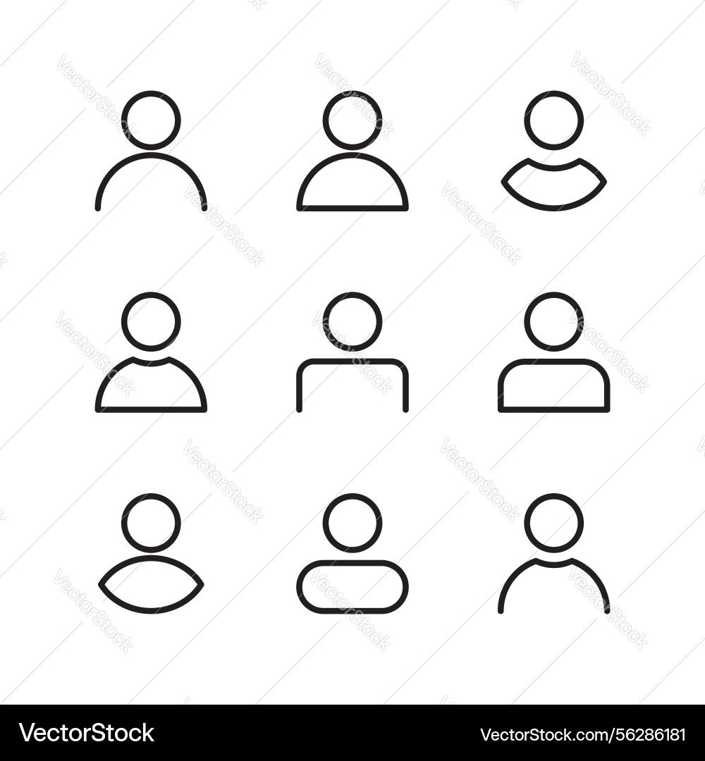Profile icon set user icons portfolio Royalty Free Vector