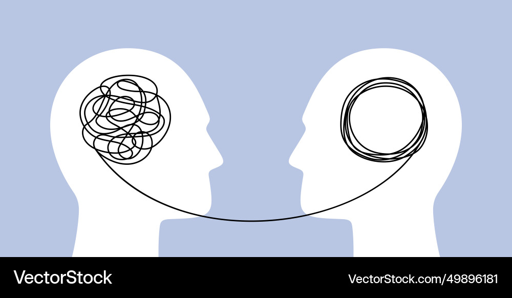 Psycho therapy therapist and patient heads Vector Image