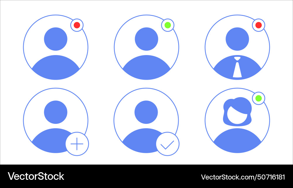 Set of different user profile avatar icon Vector Image