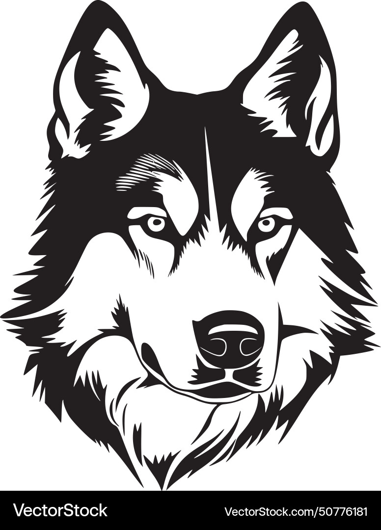 Siberian husky - minimalist and flat logo Vector Image