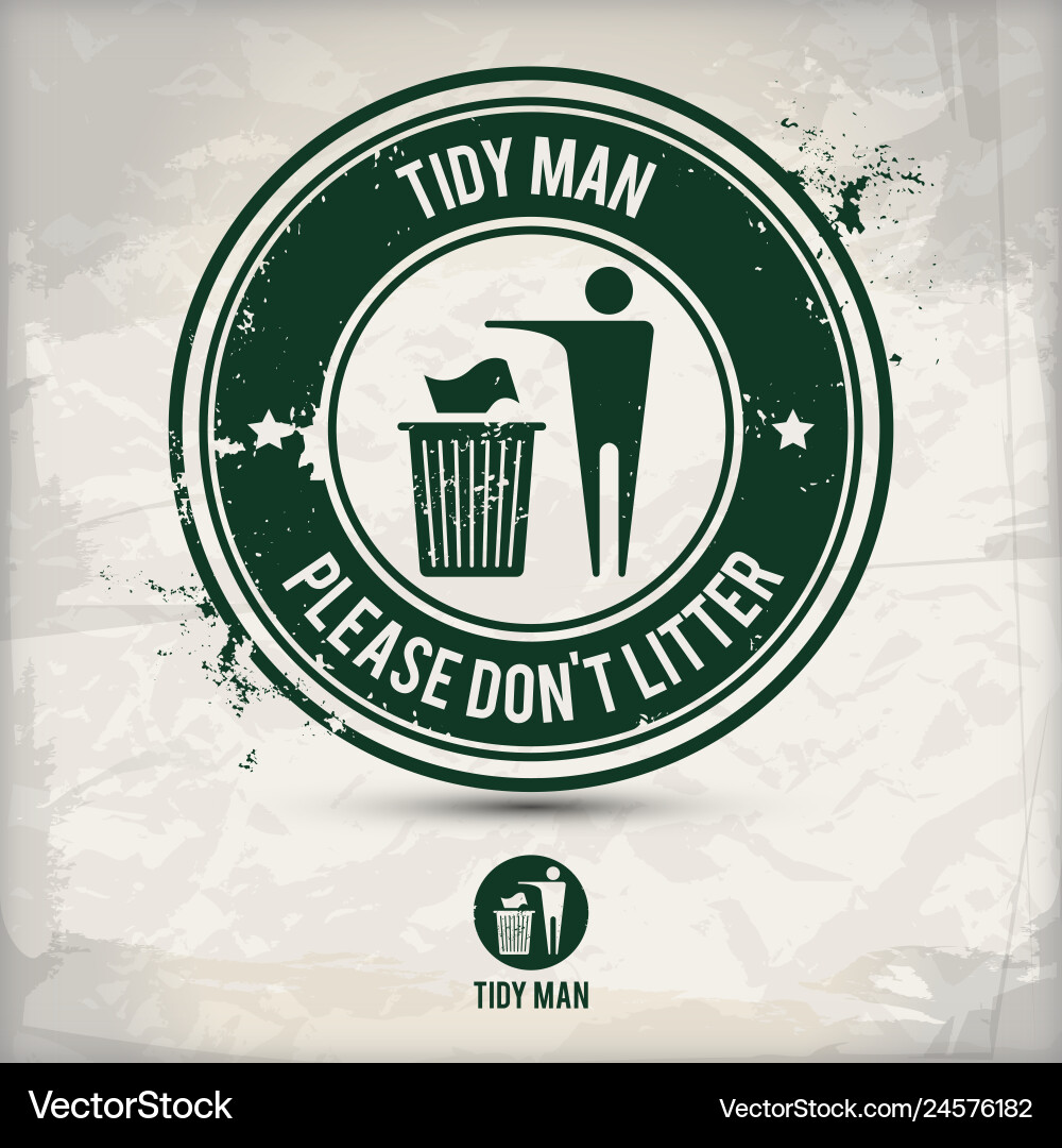 Alternative tidy man stamp Royalty Free Vector Image