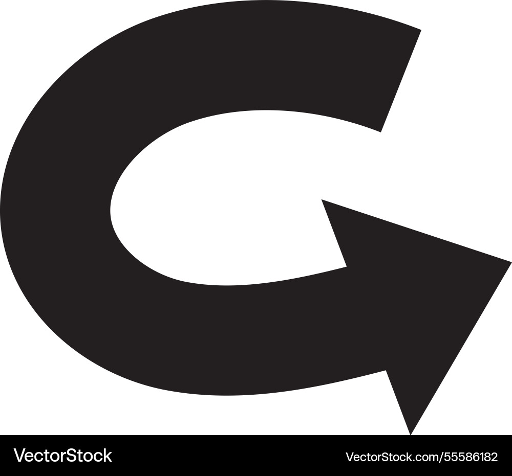 Arrow bent circular bold thick direction Vector Image