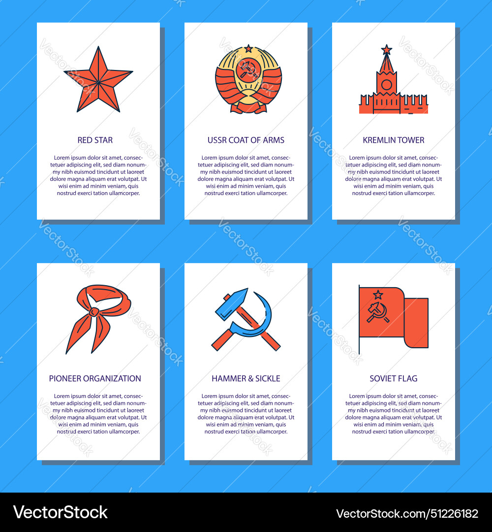 Banner template with ussr symbols Royalty Free Vector Image