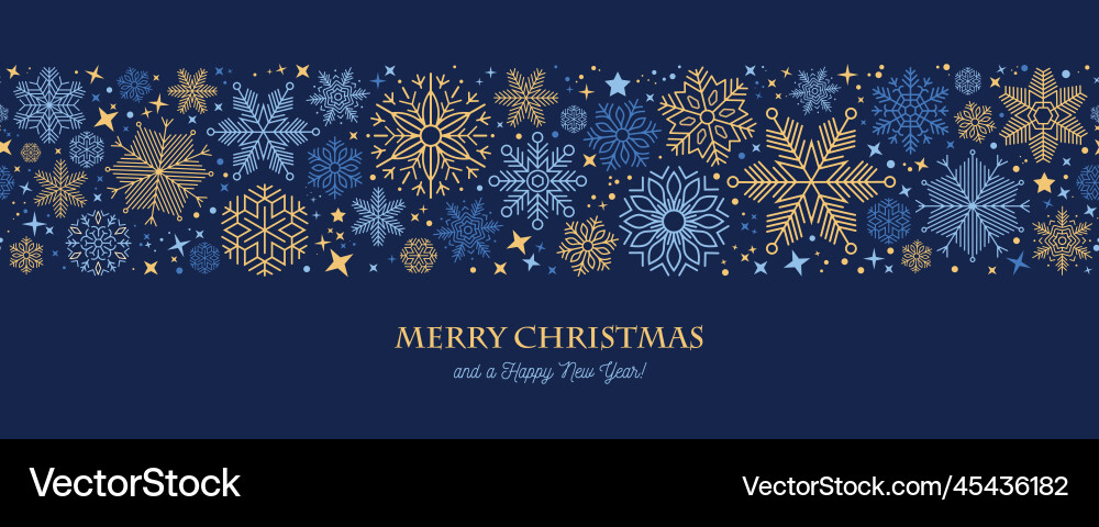 Blue Christmas Snowflake Card – Royalty-Free Vector | VectorStock