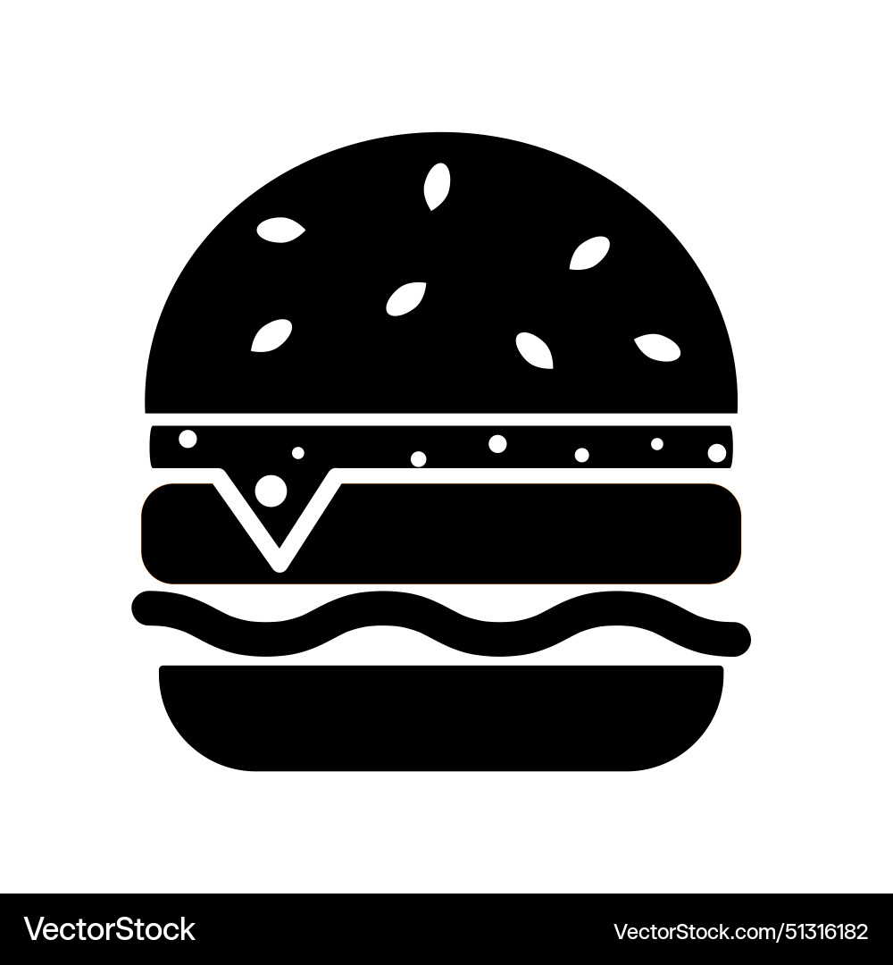 Burger logo design in minimalistic style fast Vector Image