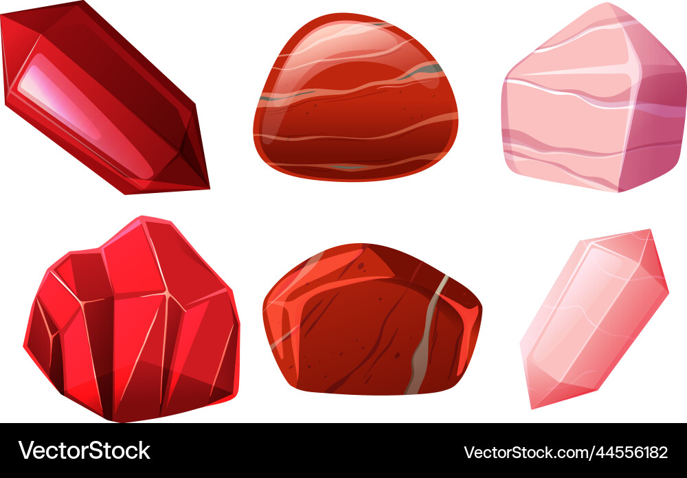 Collection of crystals and gemstones Royalty Free Vector