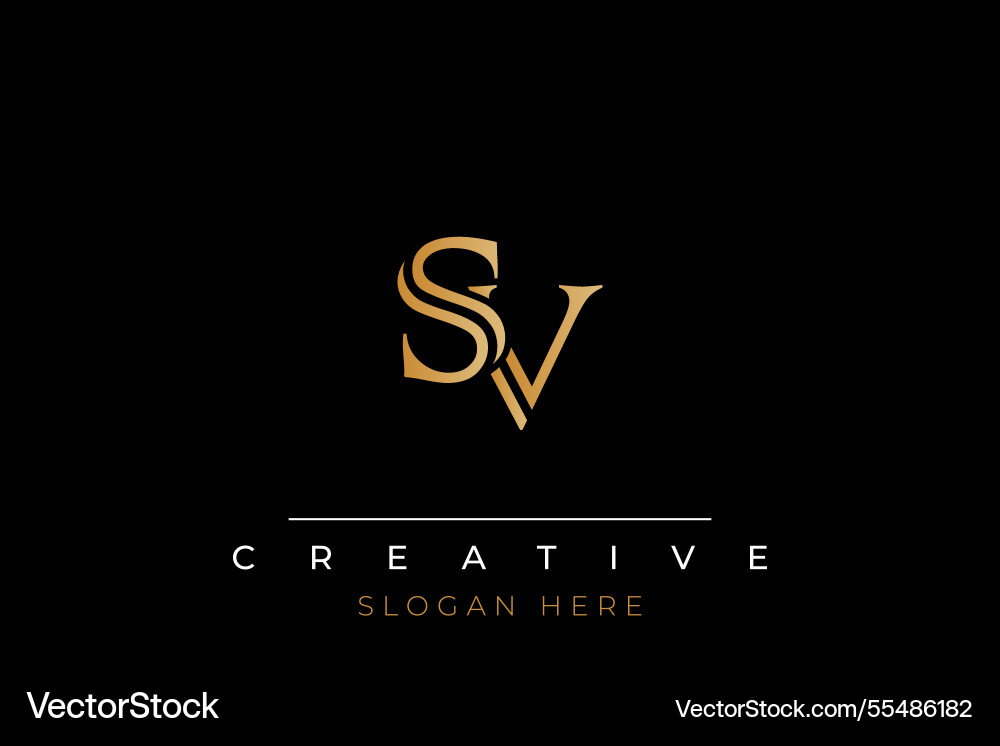 Creative sv luxury logo Royalty Free Vector Image