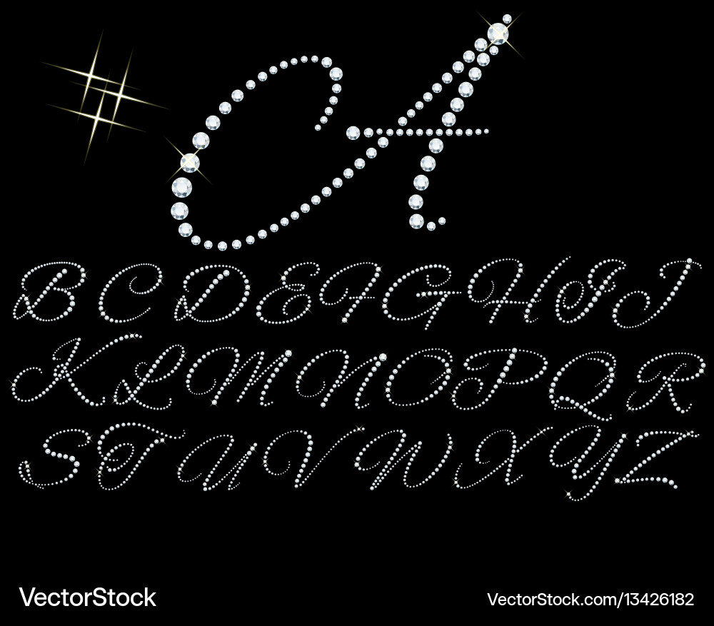 Diamonds alphabet Royalty Free Vector Image - VectorStock