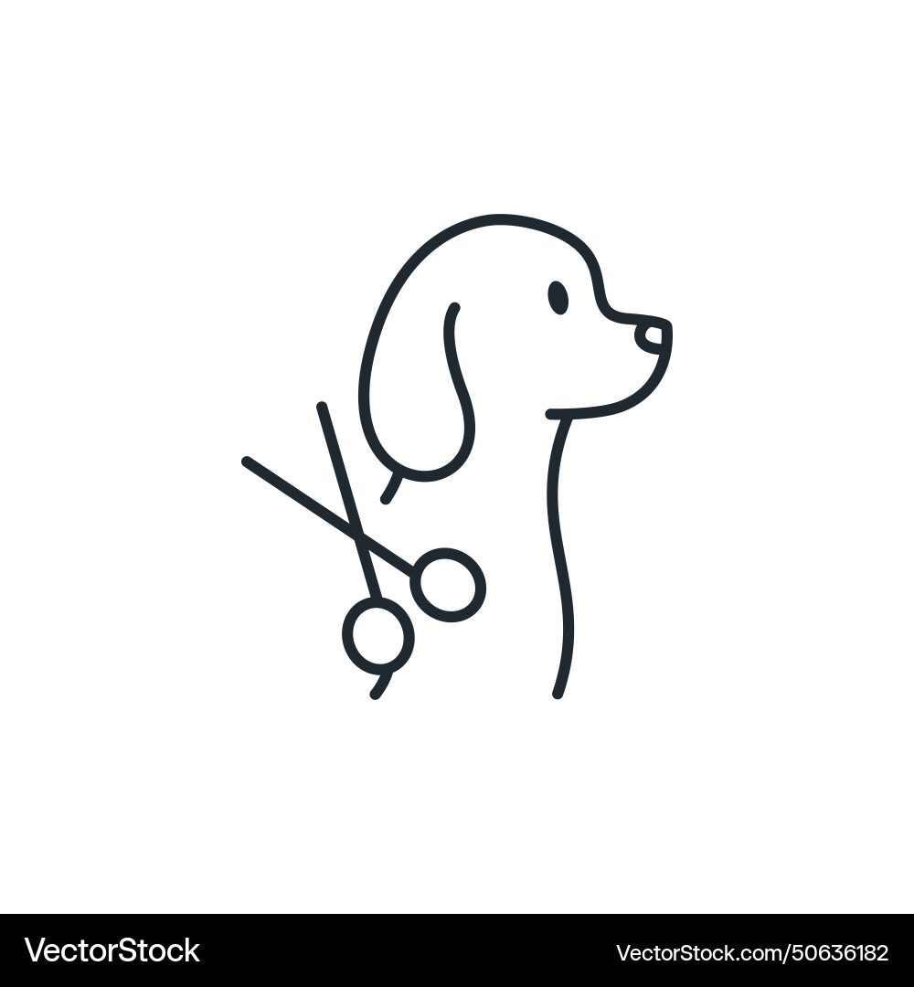 Dog with scissors pet grooming icon isolated Vector Image