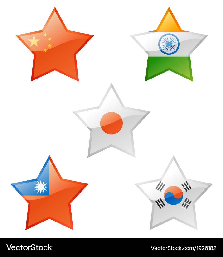 Flags star Royalty Free Vector Image - VectorStock