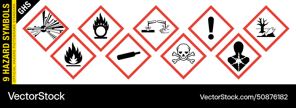 Ghs pictograms for hazard communication Royalty Free Vector
