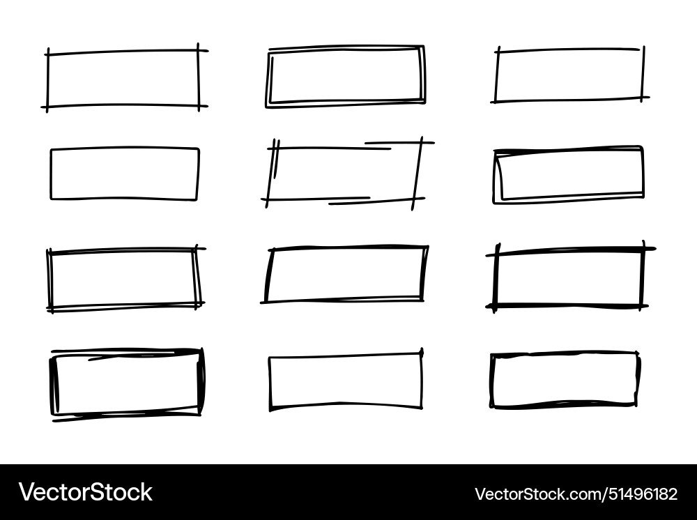 Hand drawn doodle rectangle frames grungy Vector Image Hand drawn doodle rectangle frames grungy Vector Image