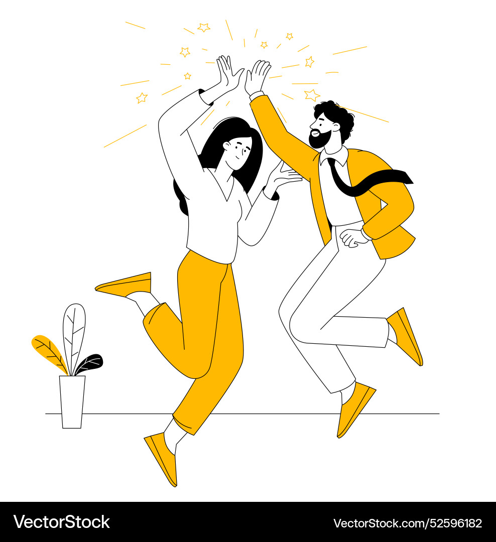 Happy people are celebrating success Royalty Free Vector