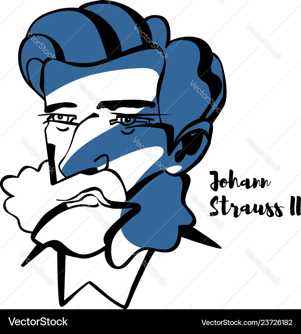 Johann strauss ii portrait Royalty Free Vector Image