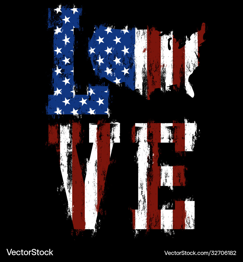 Love american flag Royalty Free Vector Image - VectorStock