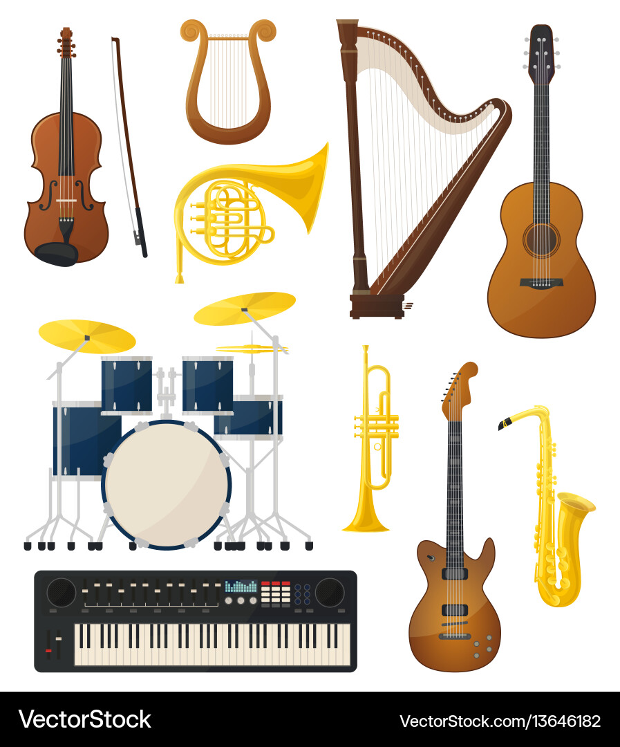 Music Instruments Set Royalty Free Vector Image