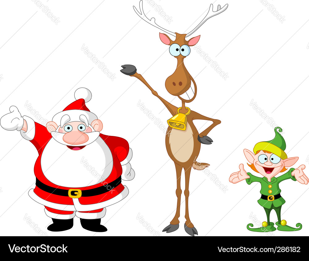 Santa rudolph elf Royalty Free Vector Image - VectorStock