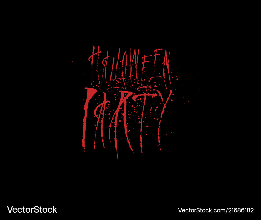 Scary horror halloween party sign Royalty Free Vector Image