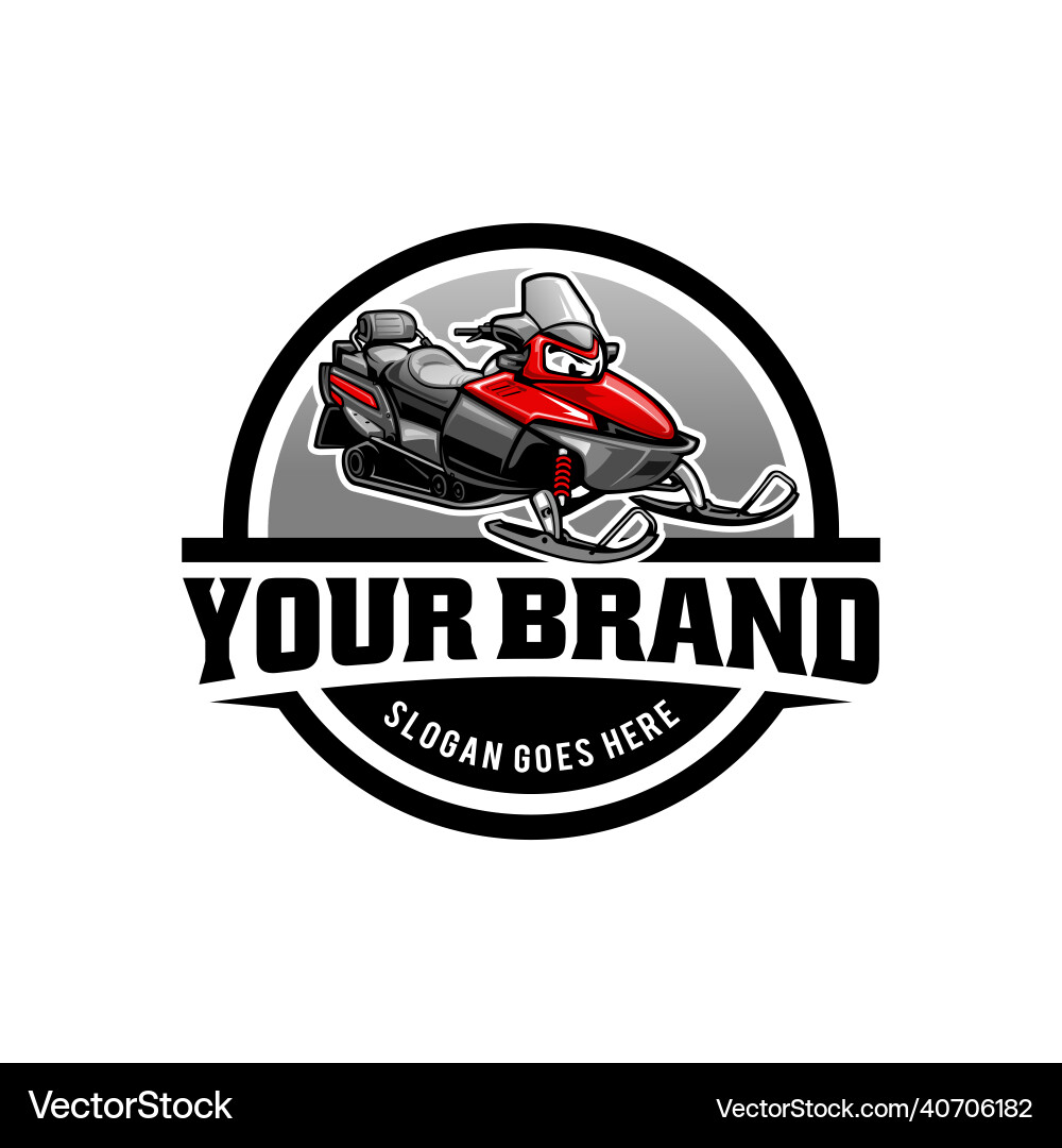Snowmobile snow jet ski logo Royalty Free Vector Image
