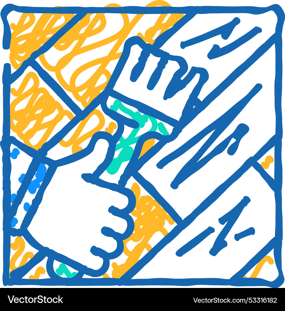 Wood floor scratch repair icon doodle Royalty Free Vector