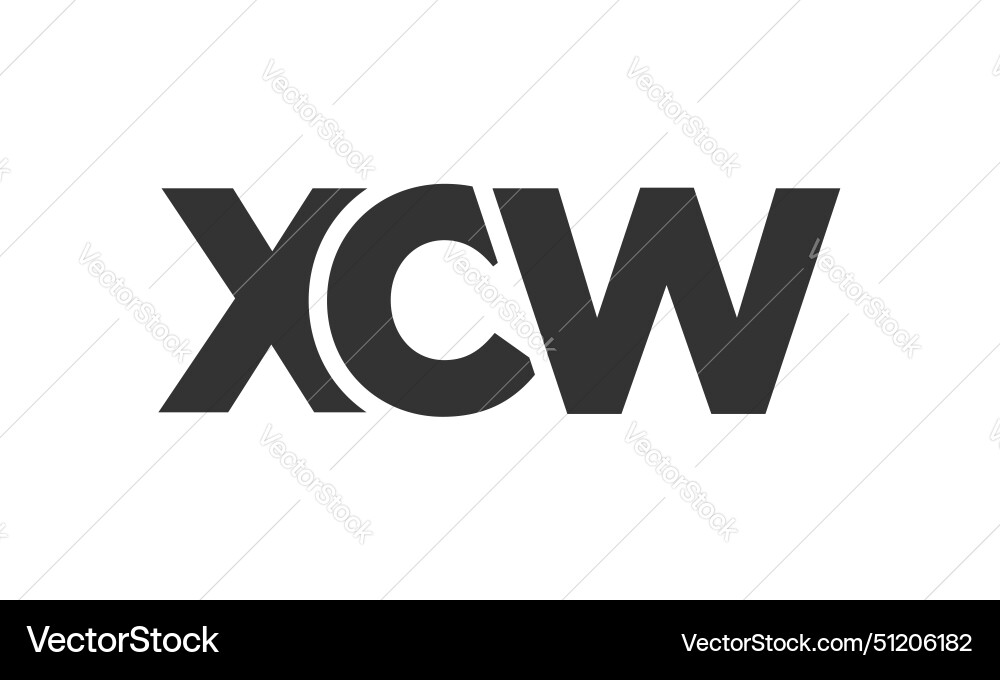 Xcw logo design template with strong and modern Vector Image