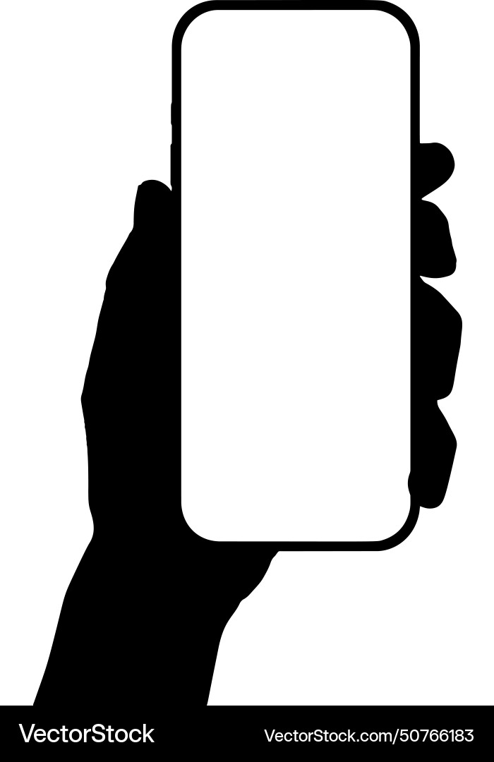 A phone in hand on transparent background Vector Image