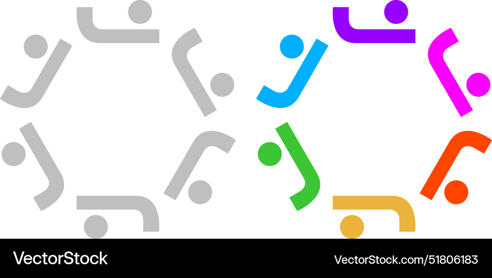 Colorful people team teamwork union crowd Vector Image