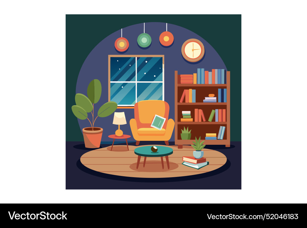 Download high-quality reading room Royalty Free Vector Image