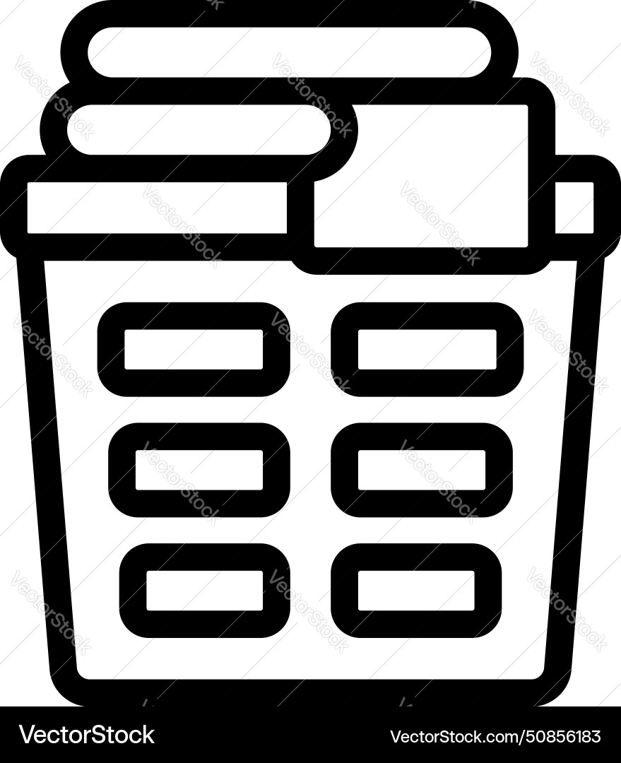 Laundry container icon outline dirty Royalty Free Vector