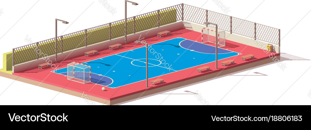 Low poly futsal court Royalty Free Vector Image