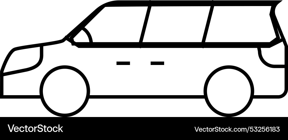 Mpv minivan transport line icon Royalty Free Vector Image