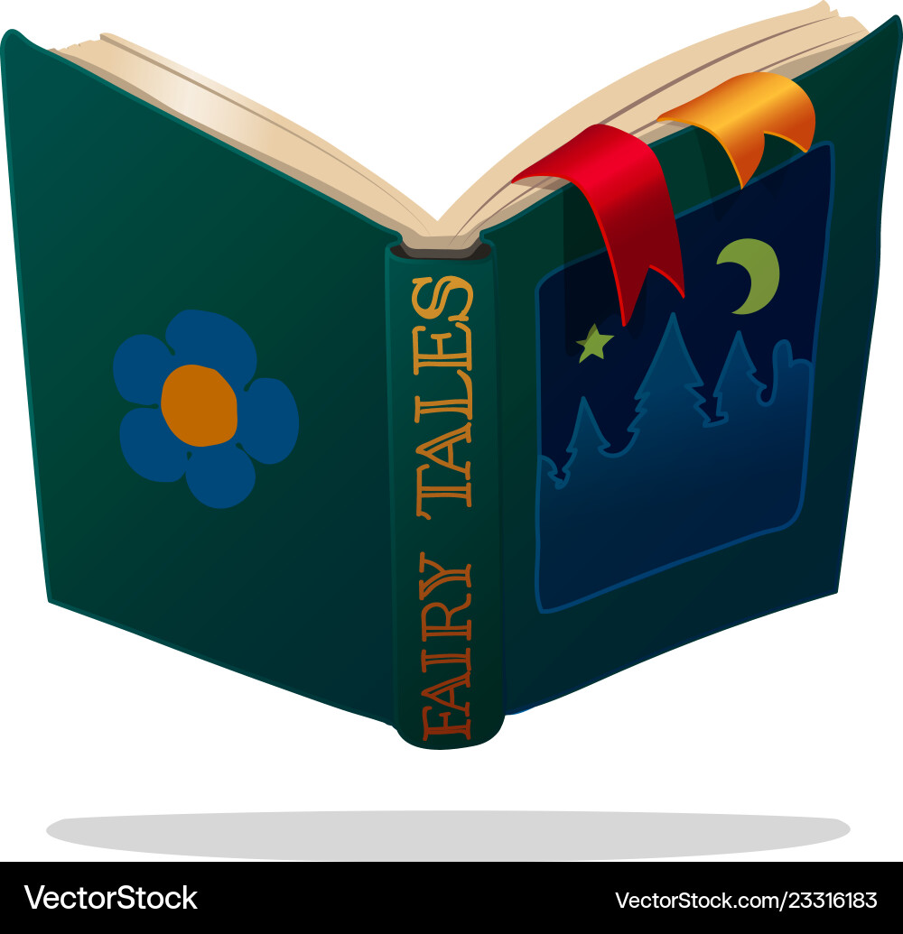 Open book fairytale story Royalty Free Vector Image