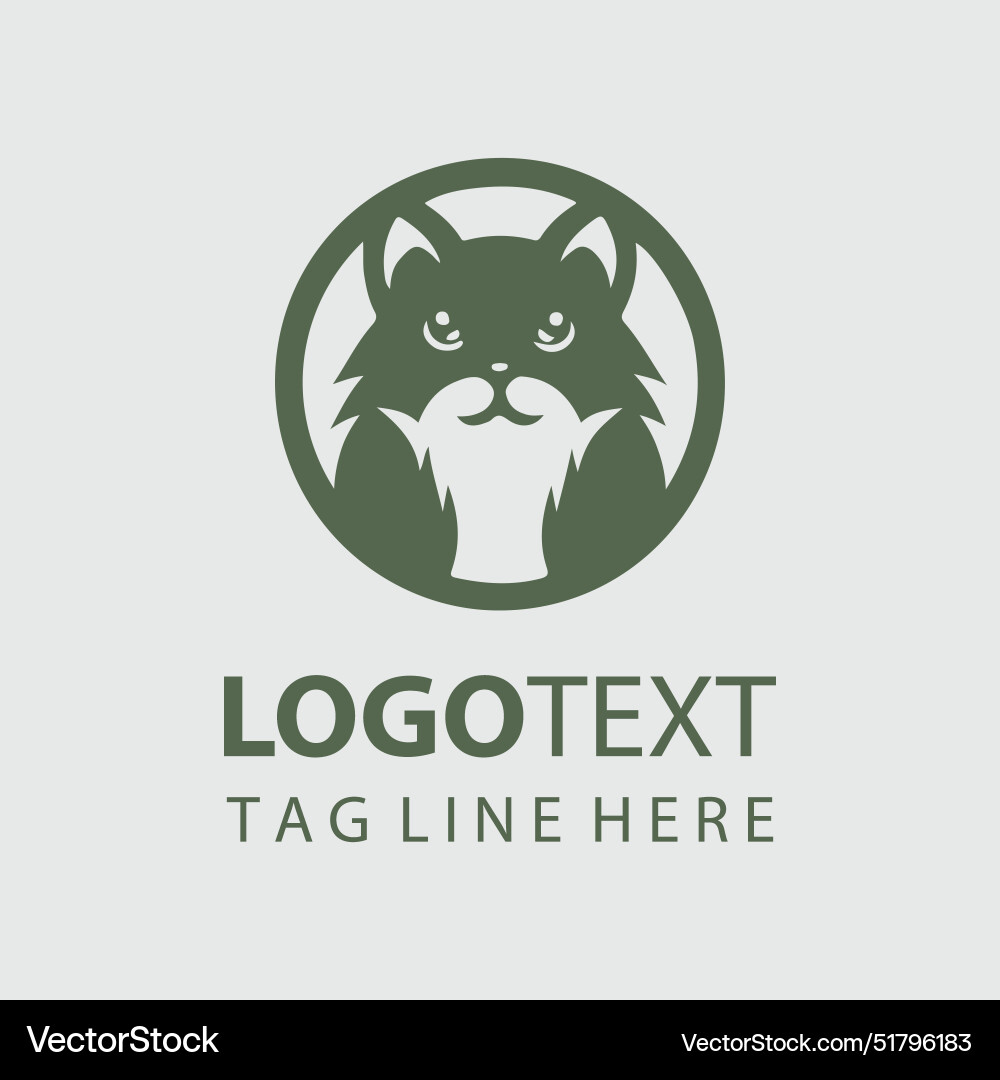 Pet cat logo Royalty Free Vector Image - VectorStock