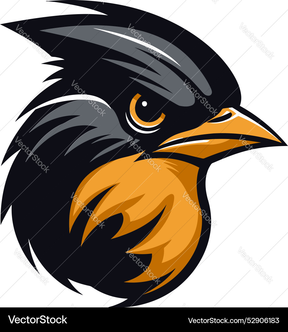 Serenity in simplicity robin emblem design Vector Image