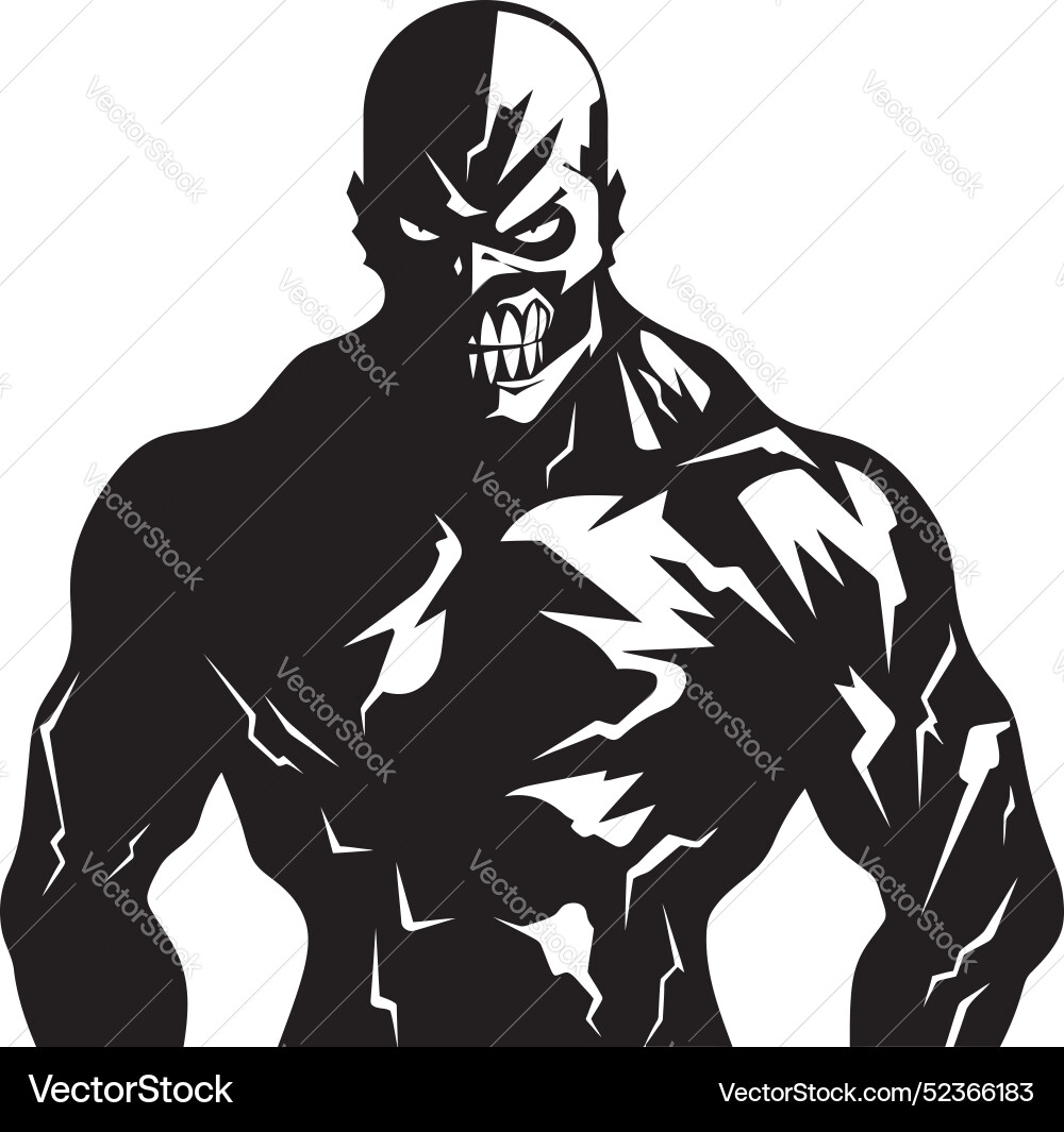 Zombie muscles unleashed emblematic eternal Vector Image