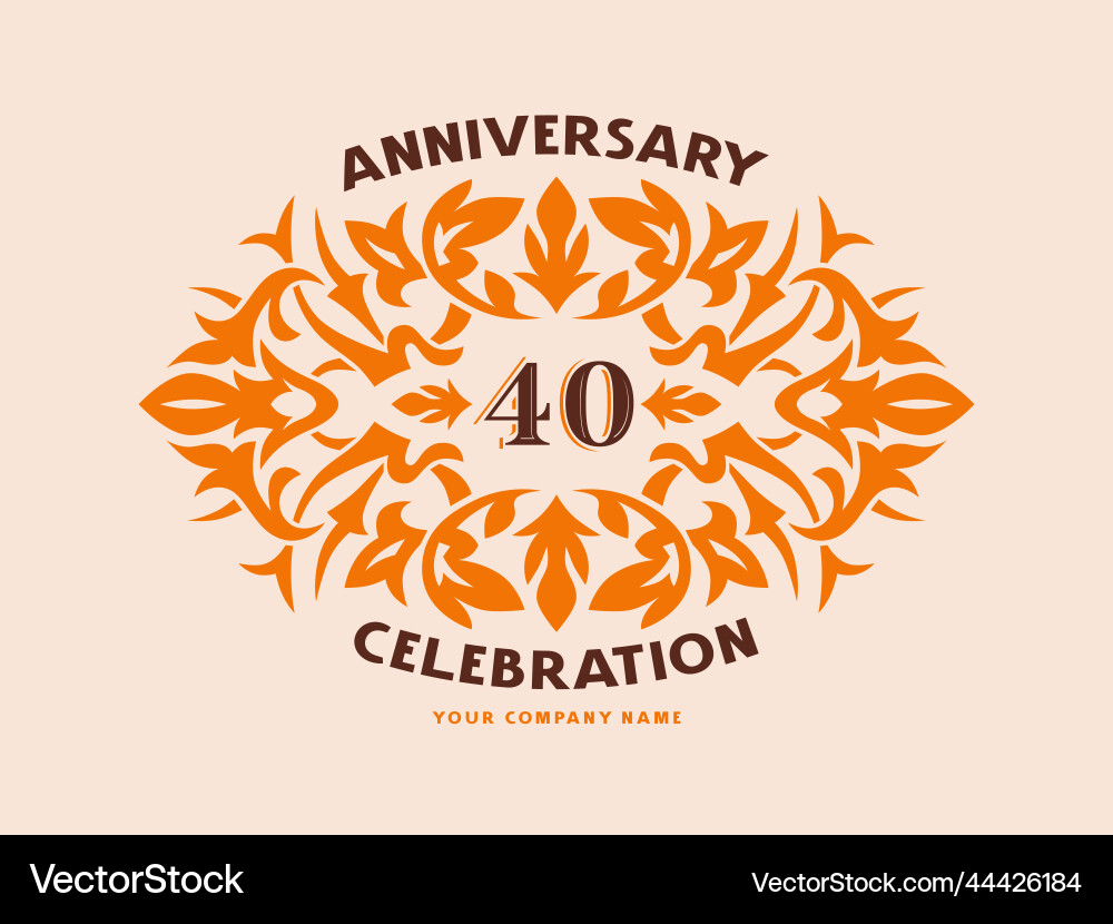40 years anniversary celebration card Royalty Free Vector