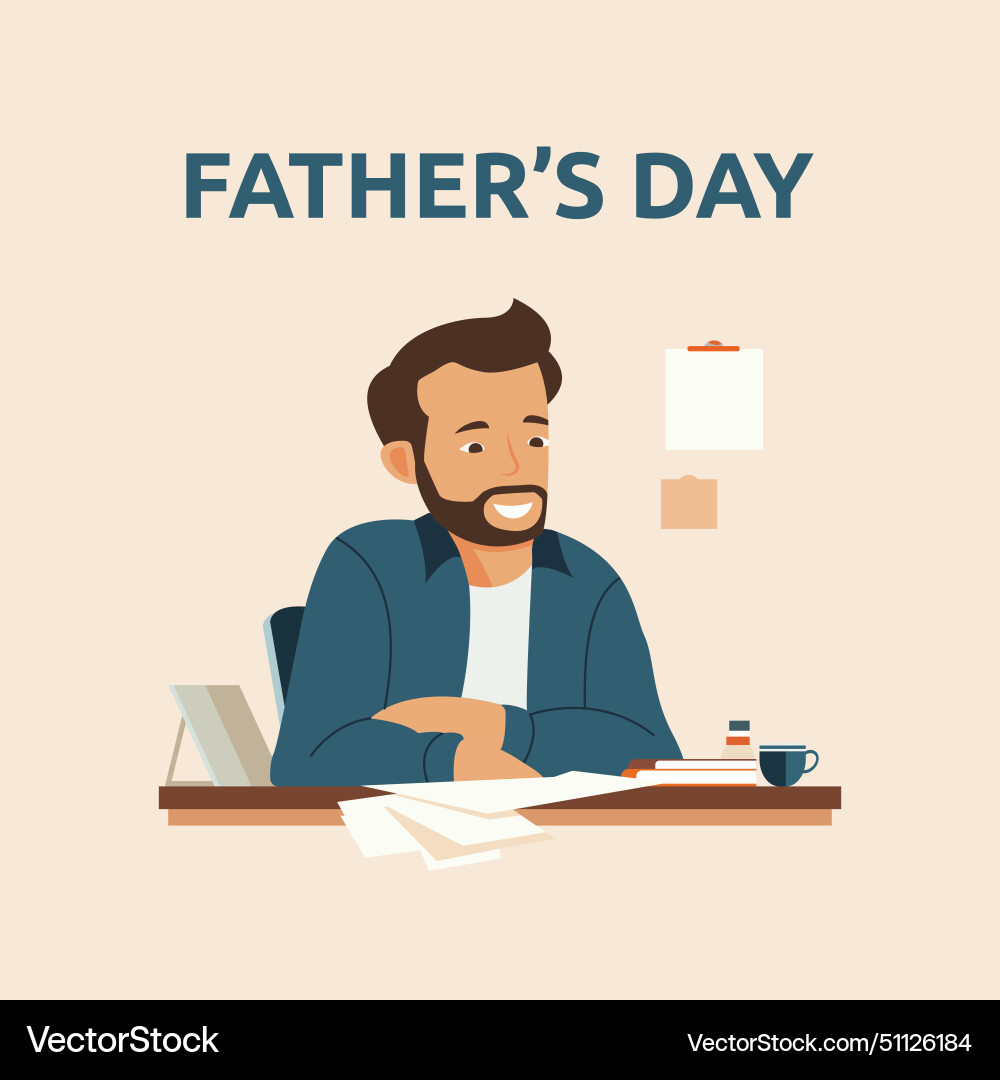 Happy father day celebration with character Vector Image