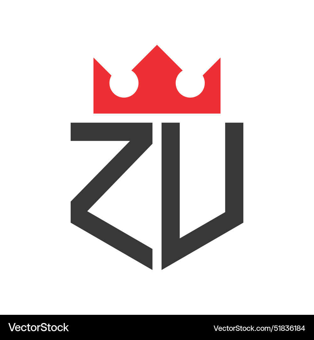 Letter zu crown logo Royalty Free Vector Image