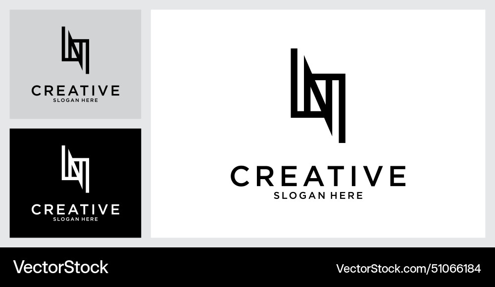 Ln or nl initial letter logo design Royalty Free Vector