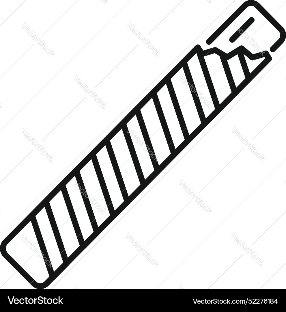 Opened chocolate wafer roll stick outline icon Vector Image