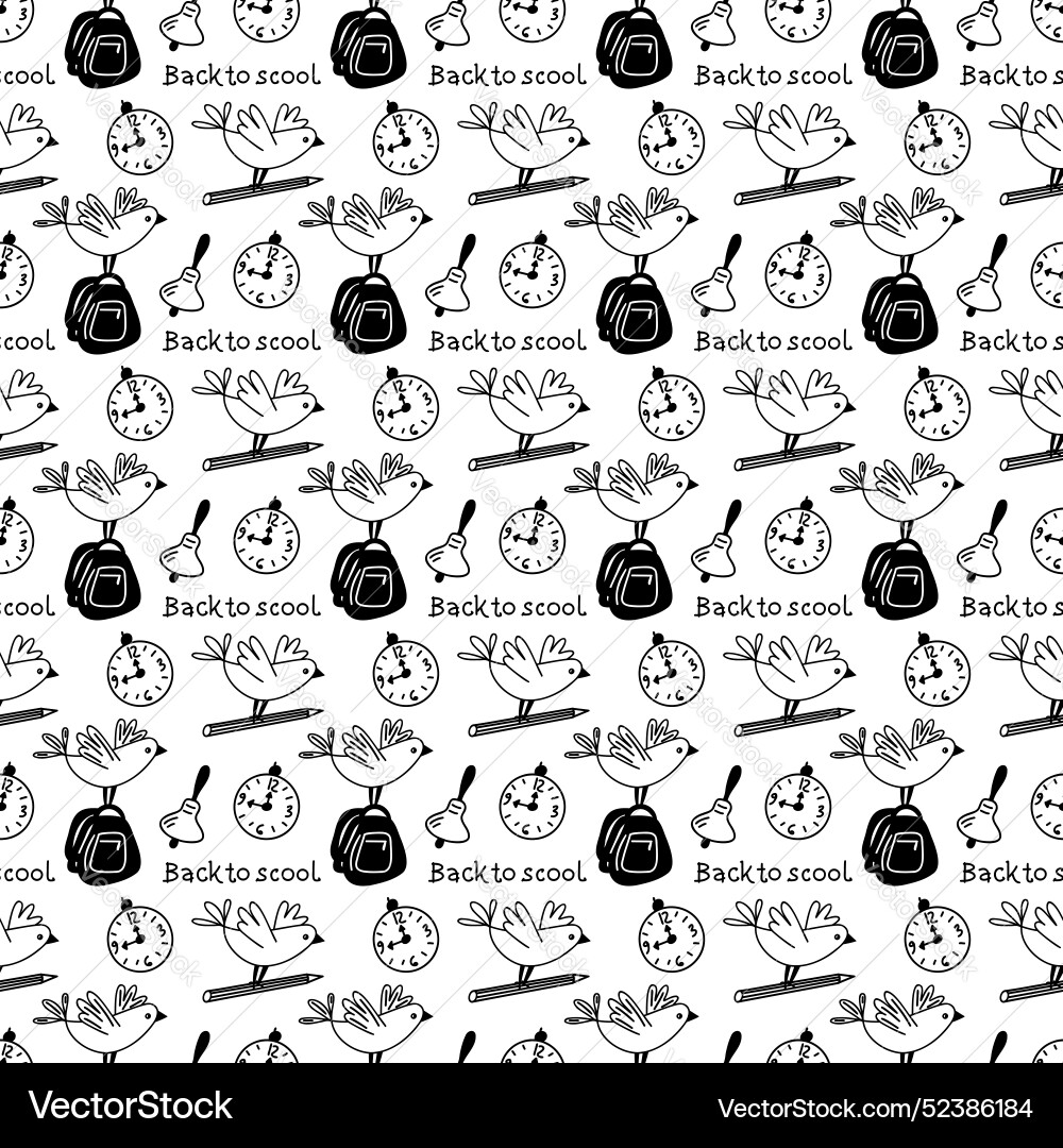 Seamless pattern school time designwith Royalty Free Vector