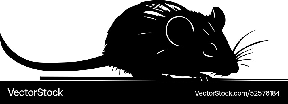 Silhouette of a rat - mouse Royalty Free Vector Image