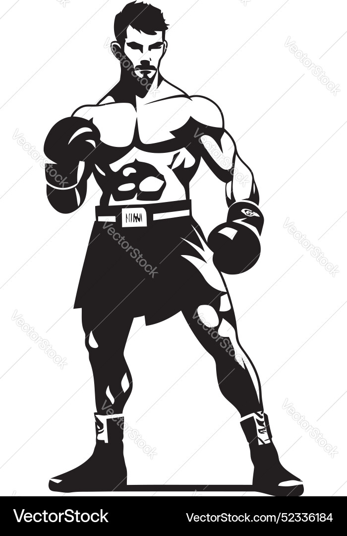 Sparring gladiator black logo punch force iconic Vector Image