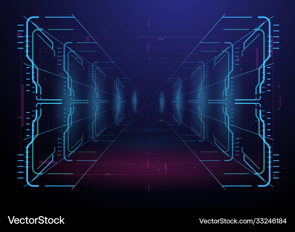 Virtual reality space futuristic vr frame head Vector Image