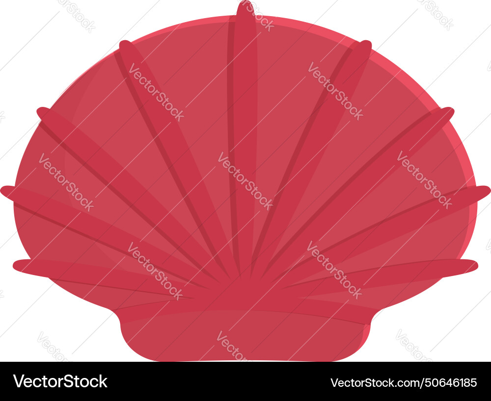 Bali red shell icon cartoon sea beach Royalty Free Vector